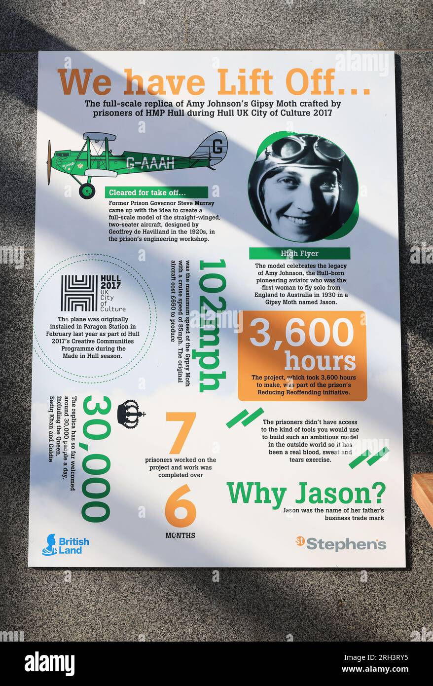 The full-scale replica of Amy Johnson's Gipsy Moth crafted by prisoners ...