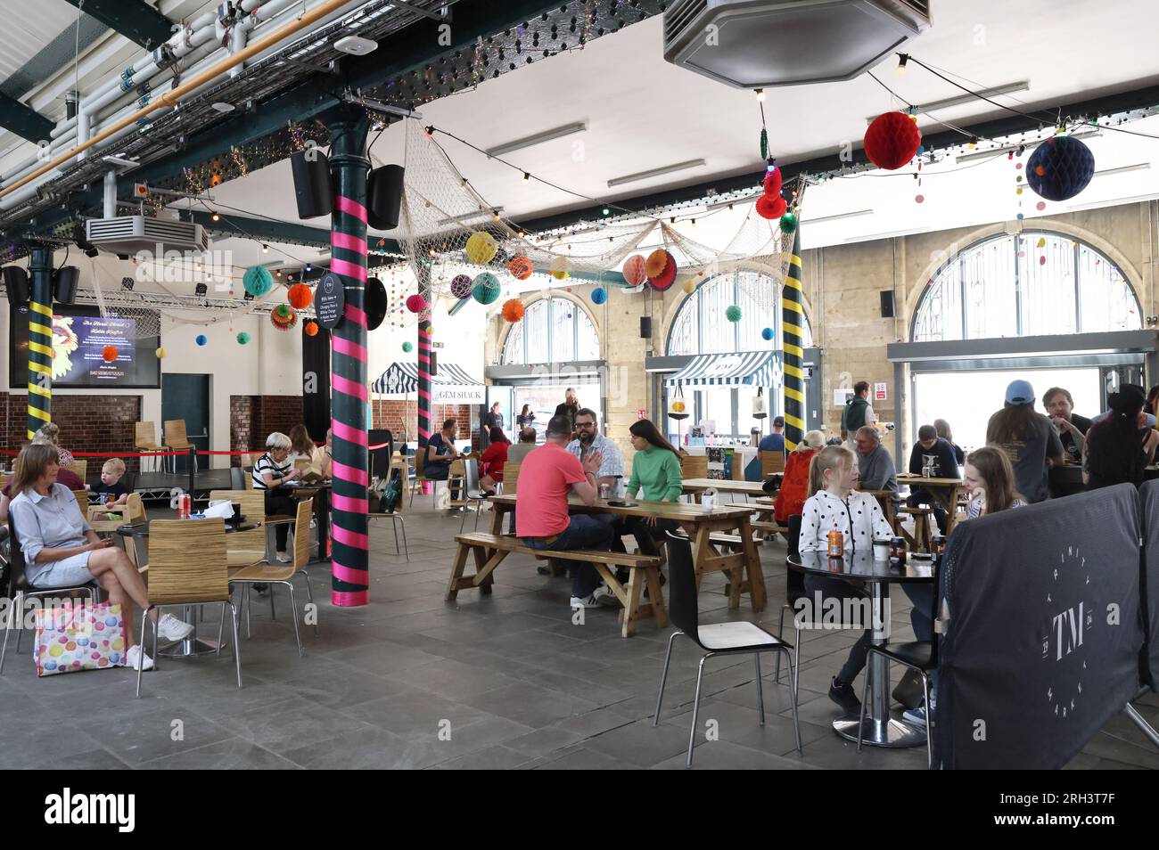 Traditional Trinity Market in central Hull, with street food and fresh ...