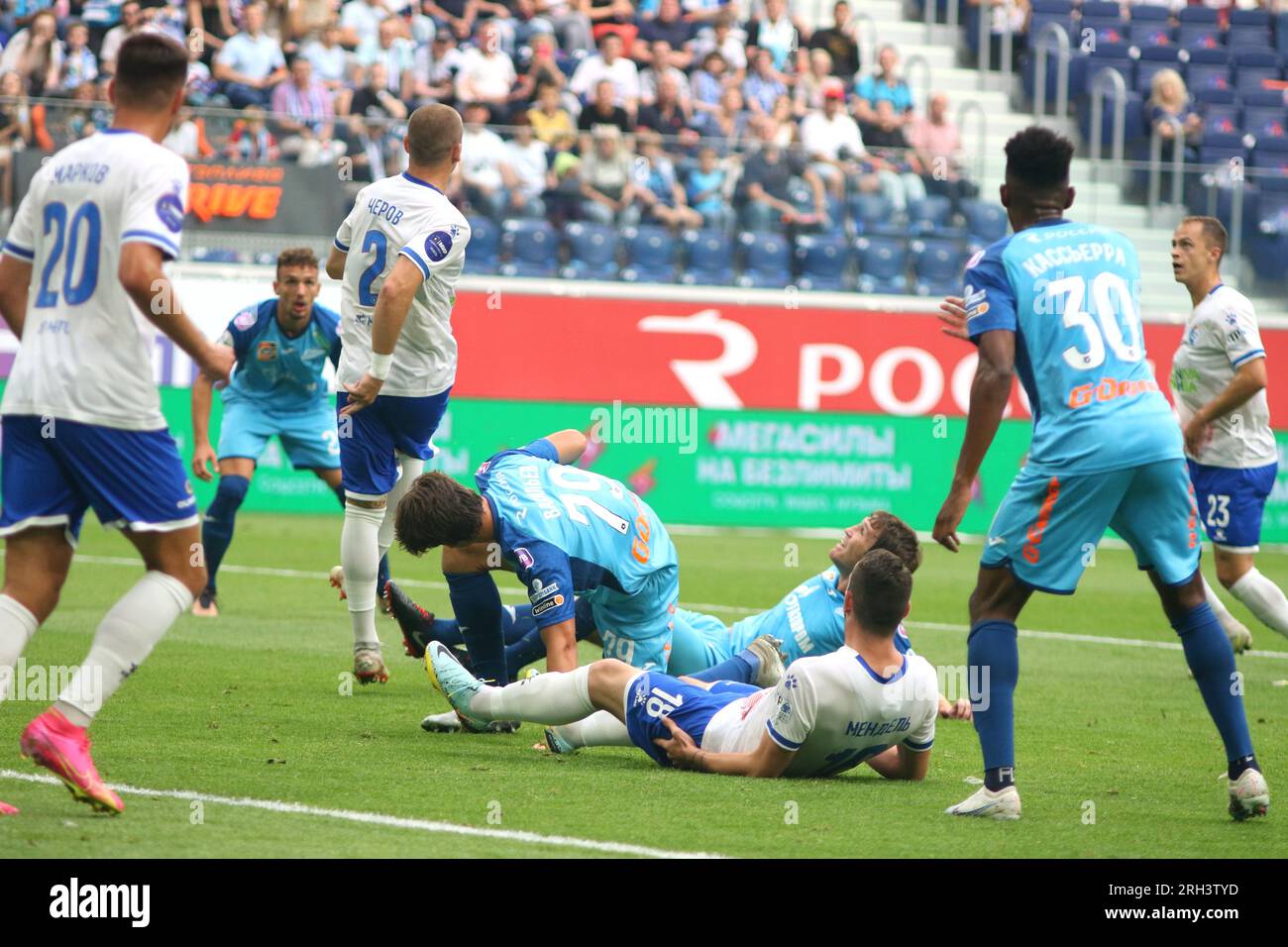 Saint Petersburg, Russia, 13 august 2023: Football. Russian Premier ...