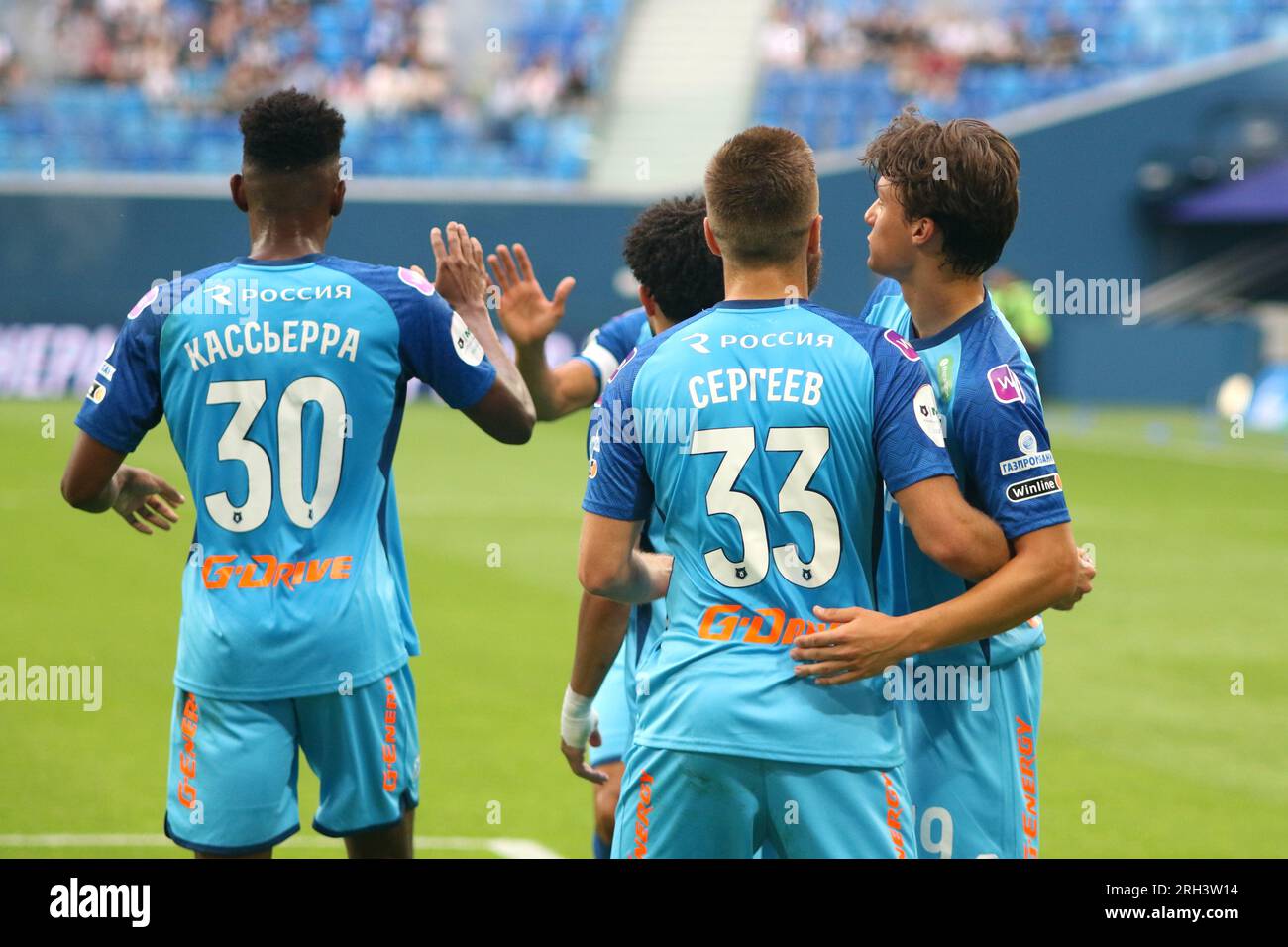 Saint Petersburg, Russia, 13 august 2023: Football. Russian Premier ...