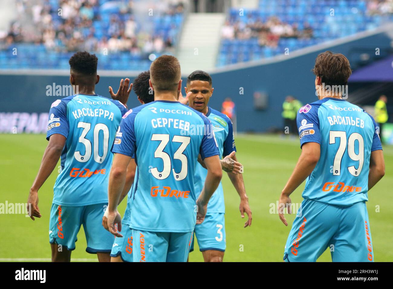 Saint Petersburg, Russia, 13 august 2023: Football. Russian Premier ...