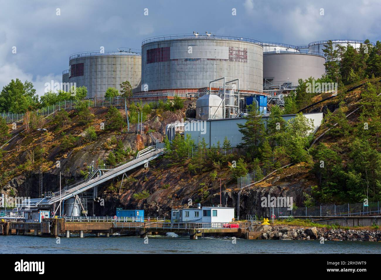 Oil storage tanks,Stockholm Archipelago, Sweden, Scandinavia Stock ...