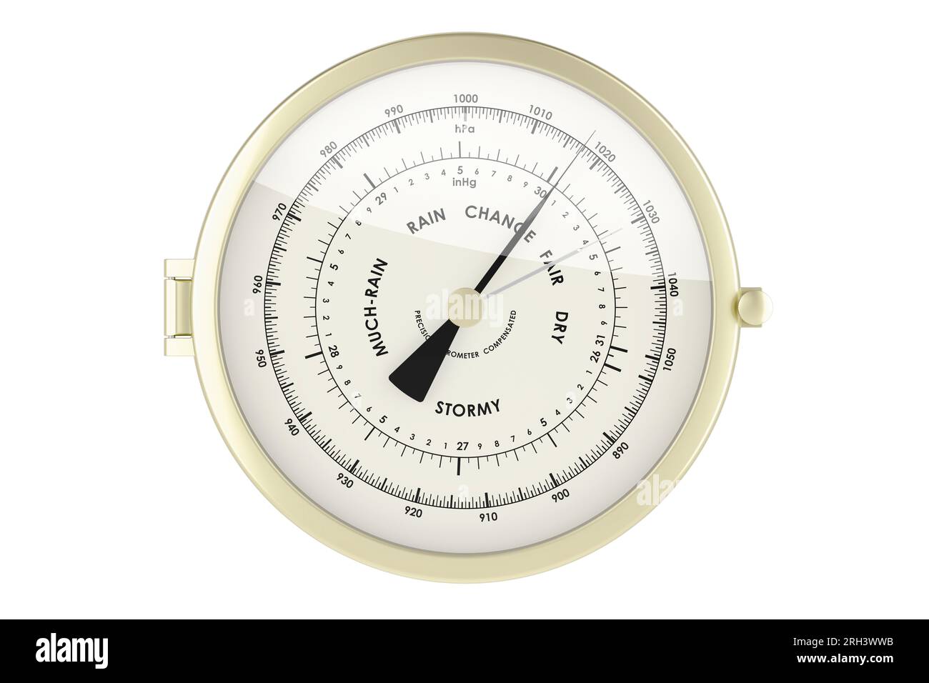 Barometer, front view. 3D rendering isolated on white background Stock ...