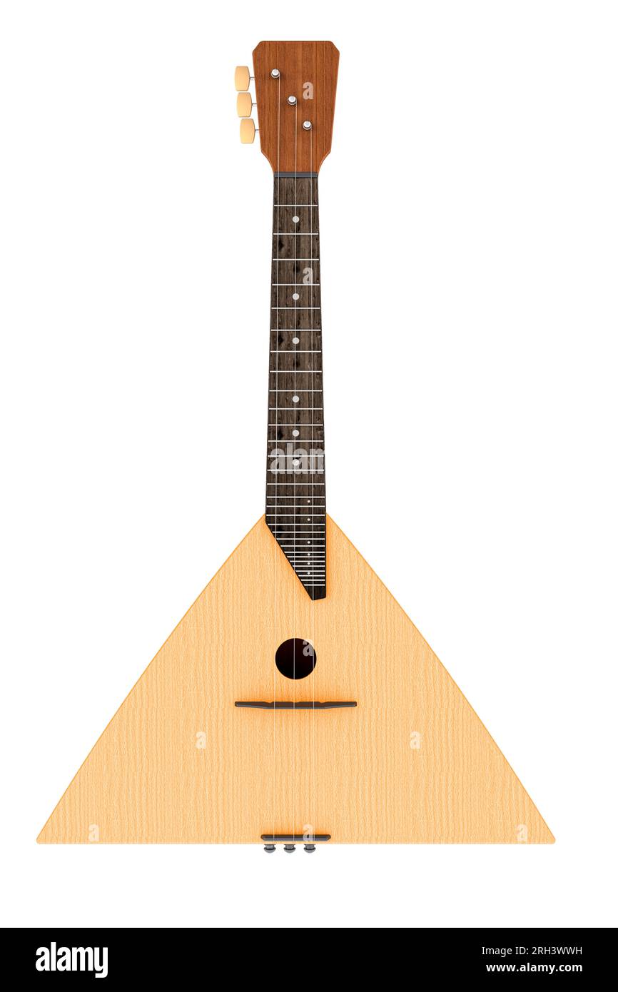 Balalaika closeup, front view. 3D rendering isolated on white ...