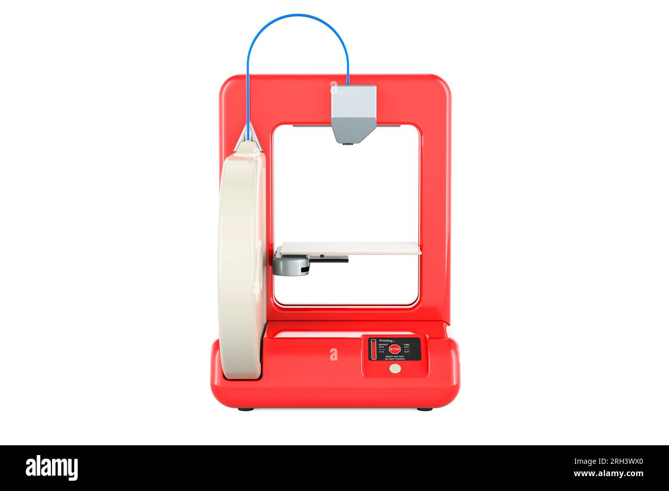 Red 3D printer, 3D rendering isolated on white background Stock Photo ...