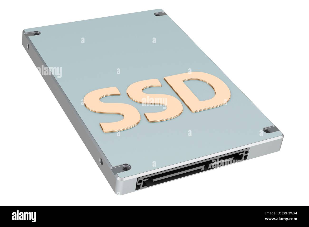 SSD Solid State Drive, 3D rendering isolated on white background Stock ...