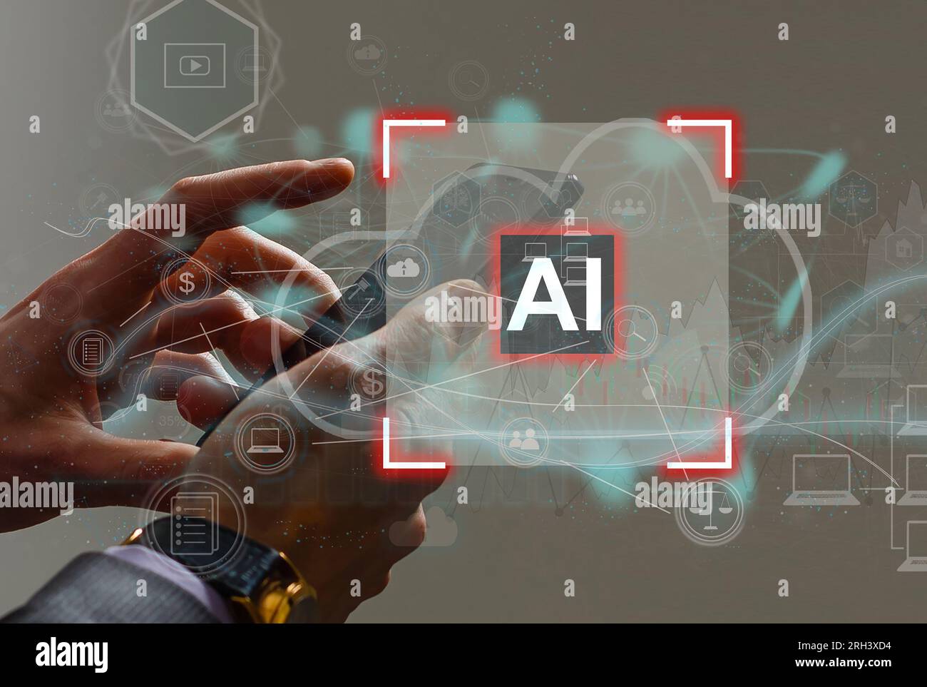 Businessman algorithm hologram concept hi-res stock photography and ...