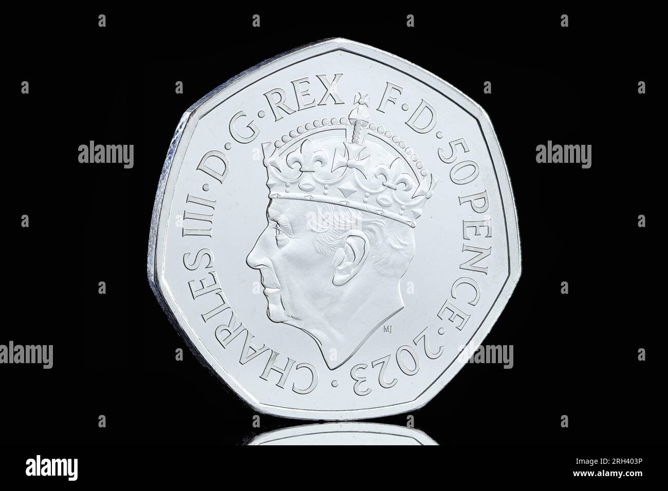 2023 coronation fity pence coin hi-res stock photography and images - Alamy