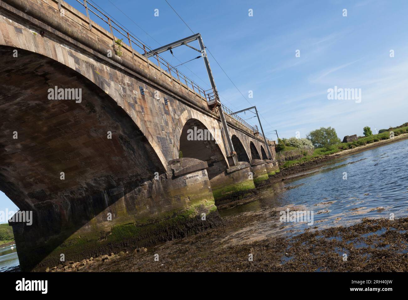 Queens Viaduct, railway viaduct Irvine, over the river Irvine, Ayrshire ...