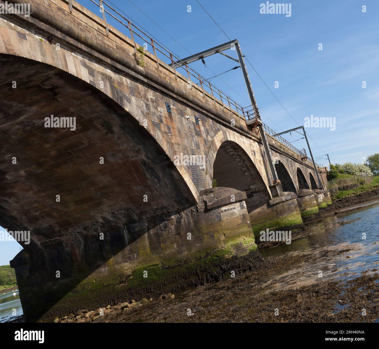 Queens Viaduct, railway viaduct Irvine, over the river Irvine, Ayrshire ...