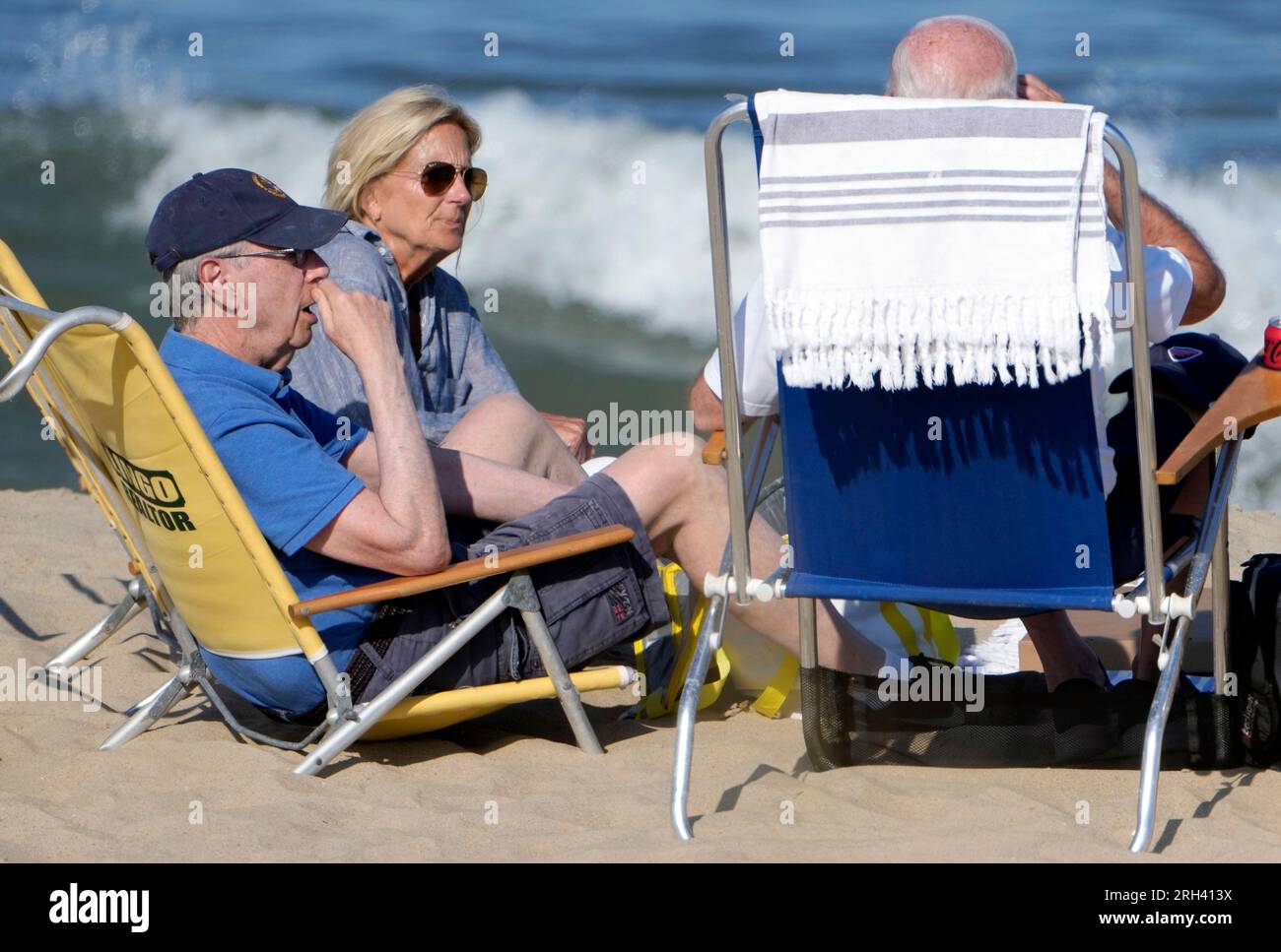 President Joe Biden, right, sits with U.S. Ambassador to the European ...