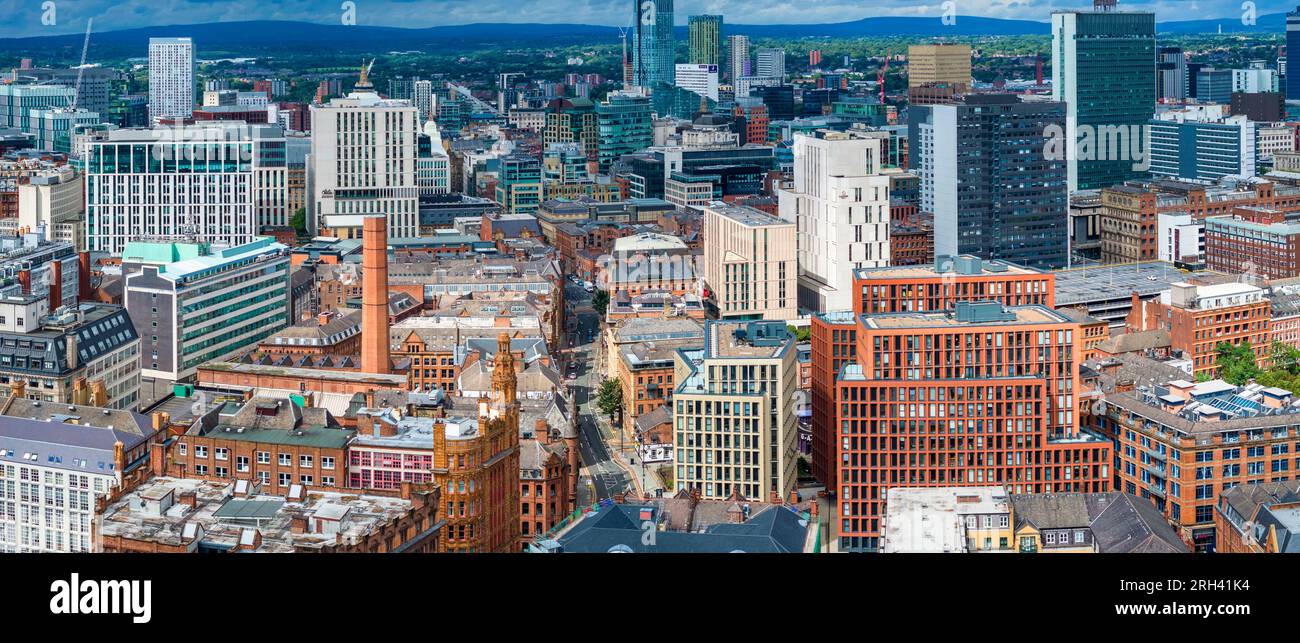 Aerial view of Manchester downtown and skyline development ...