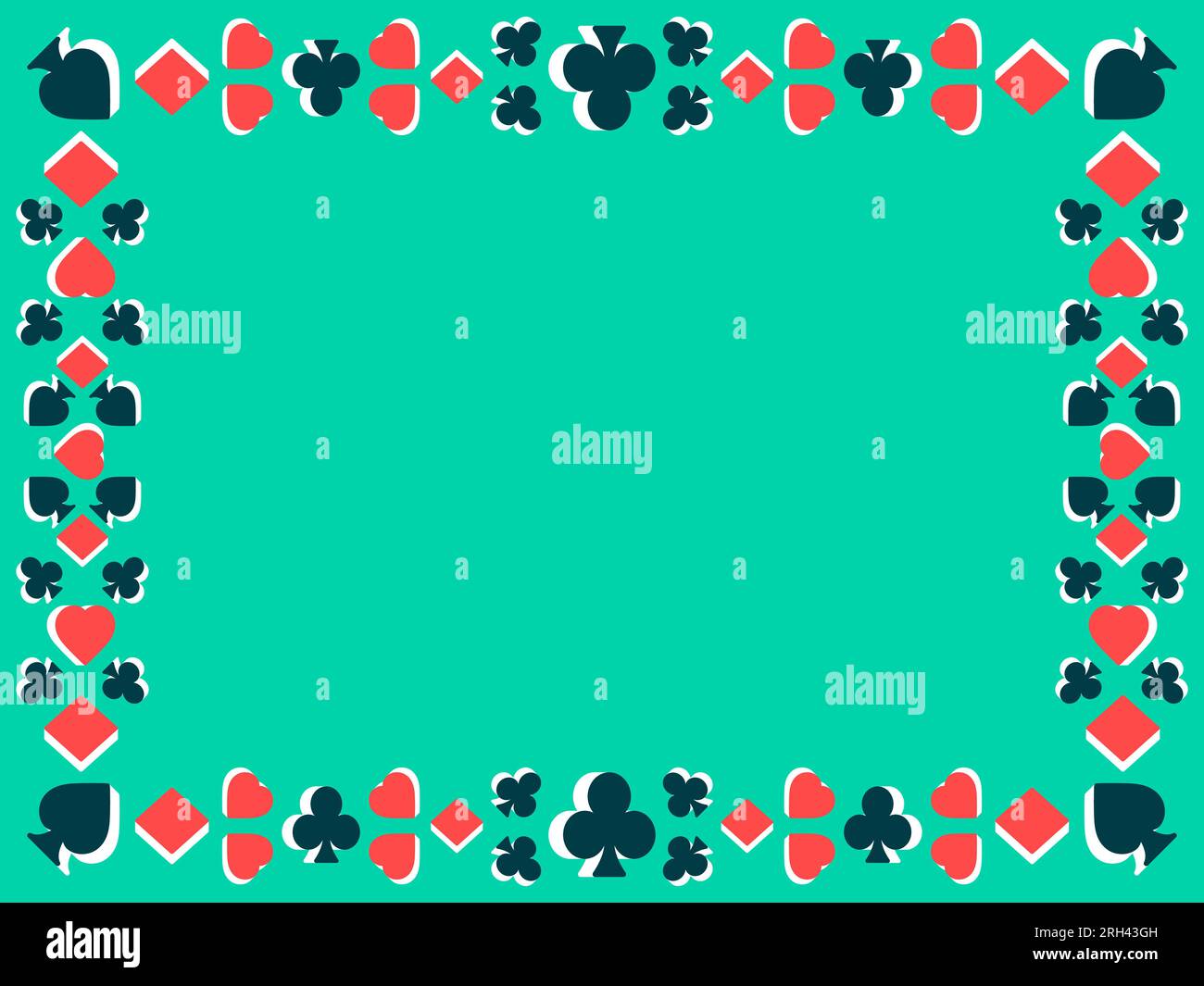 Frame with card suits: diamonds, hearts, clubs, spades in 3d style ...