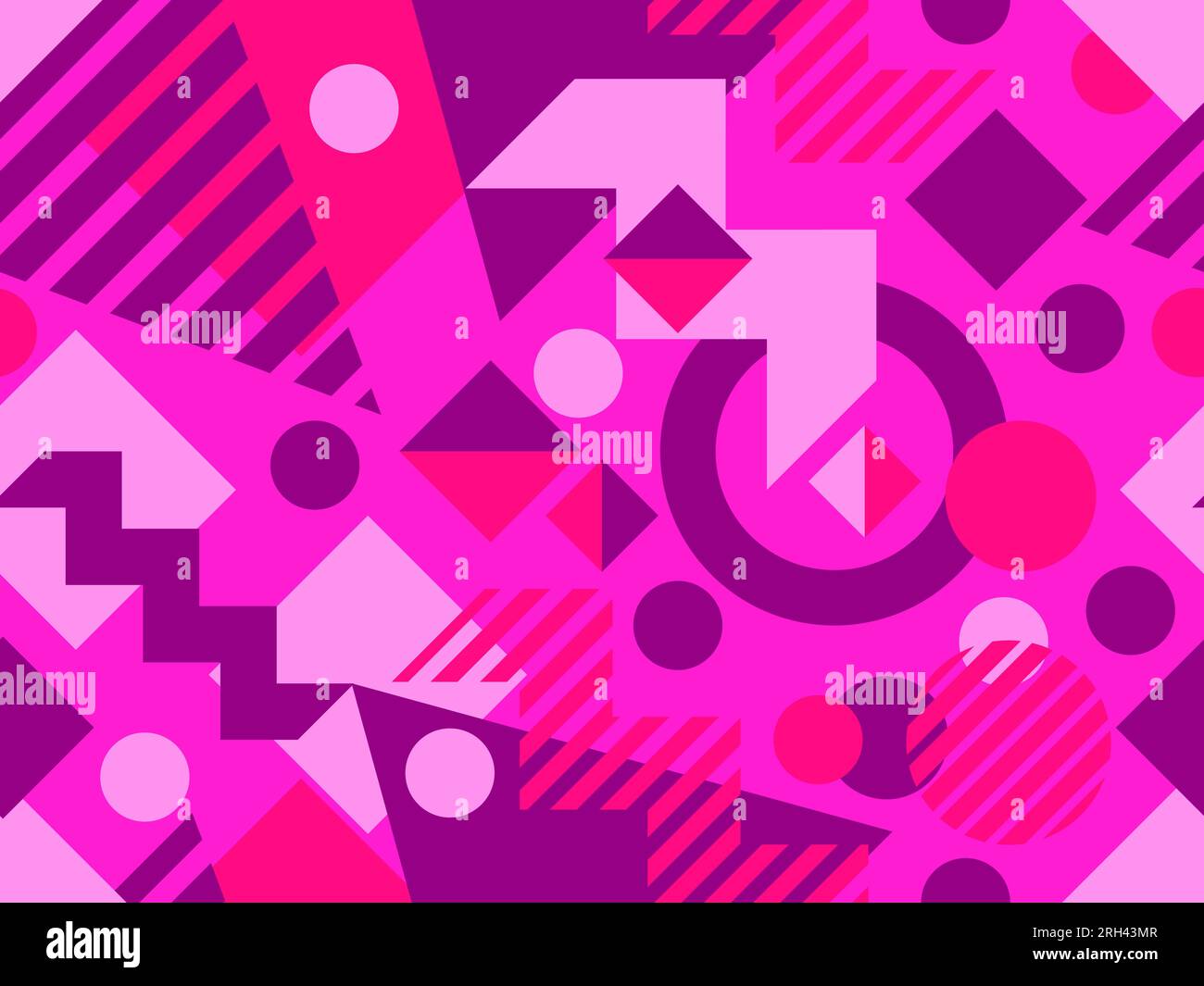 Seamless geometric pattern in 80s memphis style. Colorful geometric ...