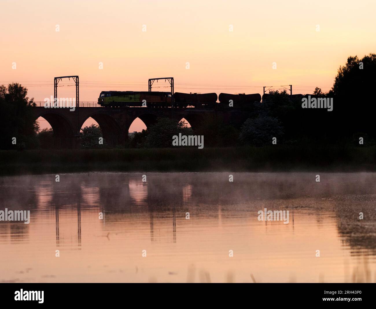 Colas rail Freight class 70 locomotive 70811 crossing Garnock Longford ...