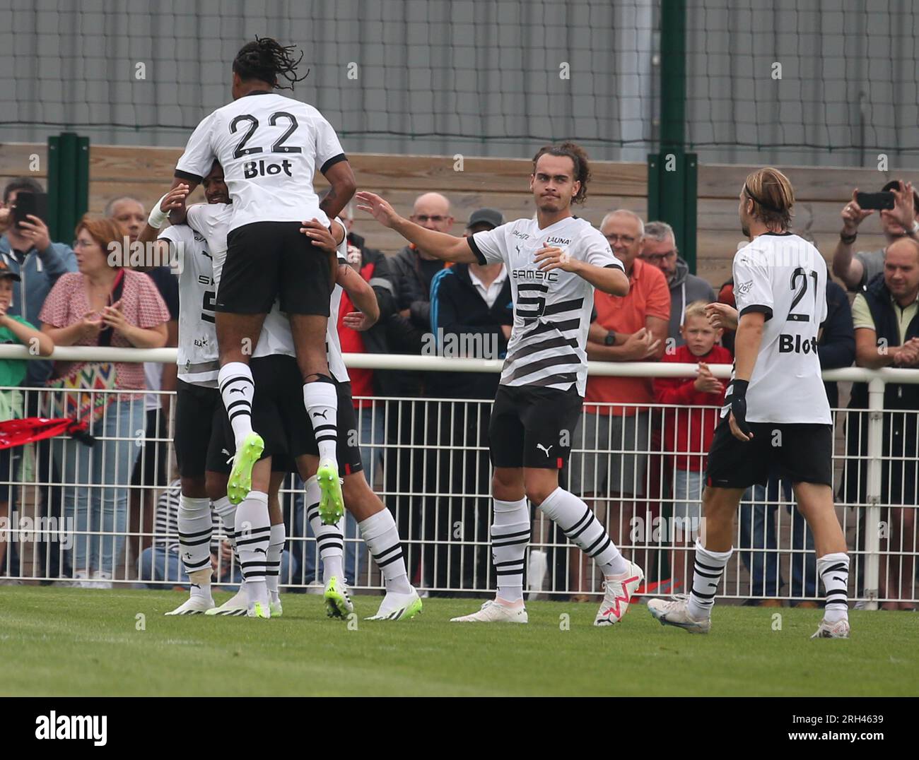 Célébration Goal Ludovic Blas of Stade Rennais during the Amical 2023 ...