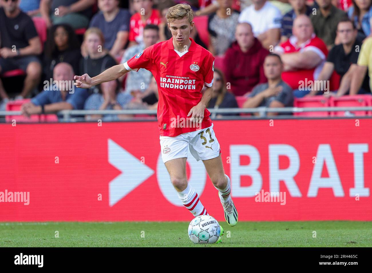 EINDHOVEN, NETHERLANDS - AUGUST 12: Tygo Land (PSV) during the ...