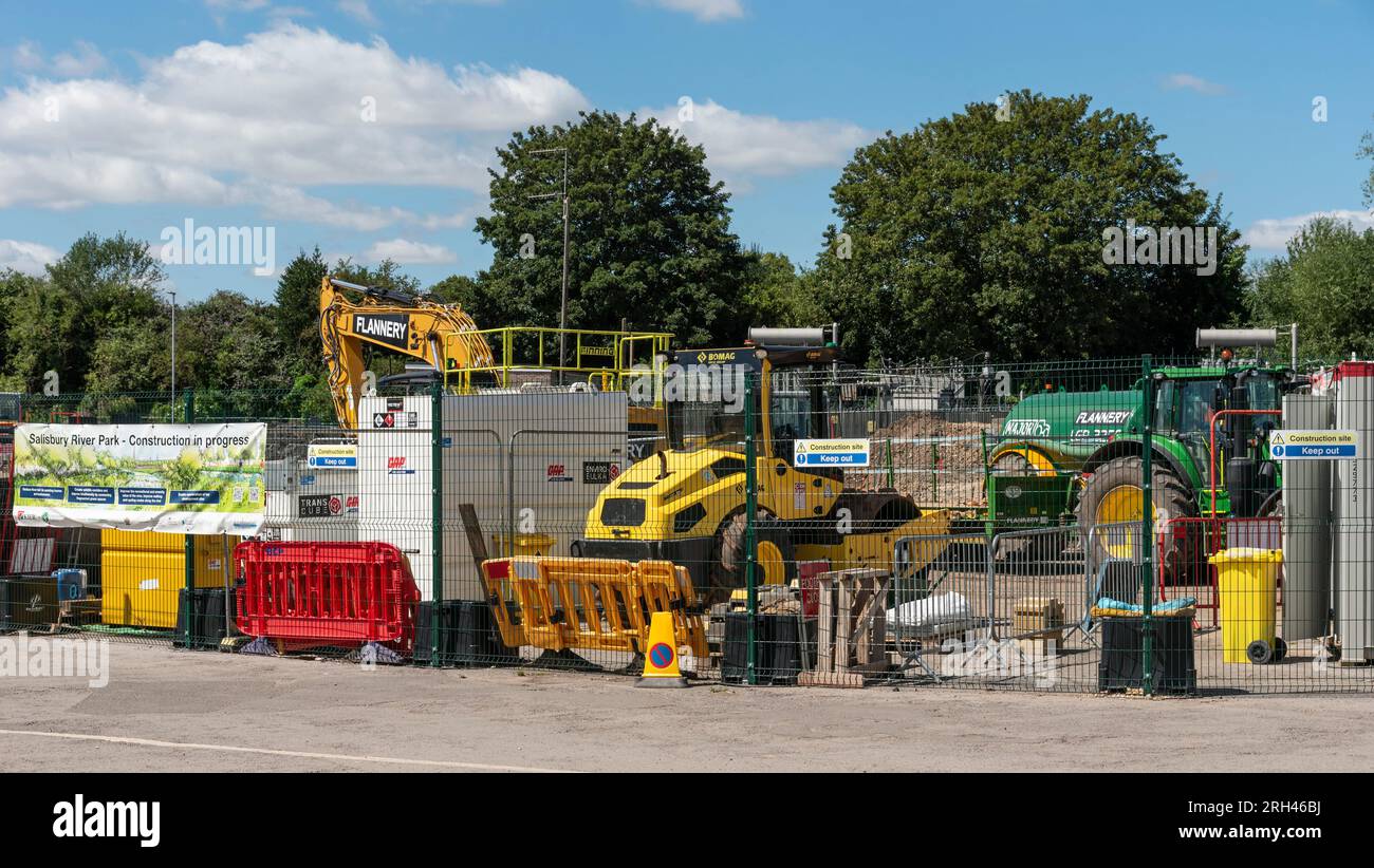 Salisbury, Wiltshire, England, UK. 9 August 2023. Construction site on ...