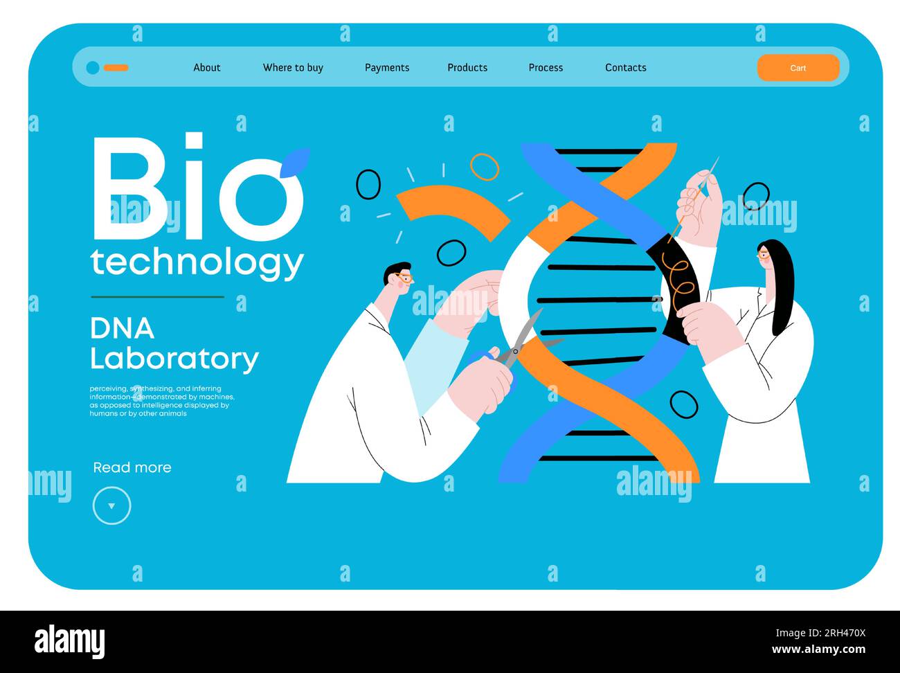 Bio Technology, DNA Laboratory -modern vector concept illustration of ...