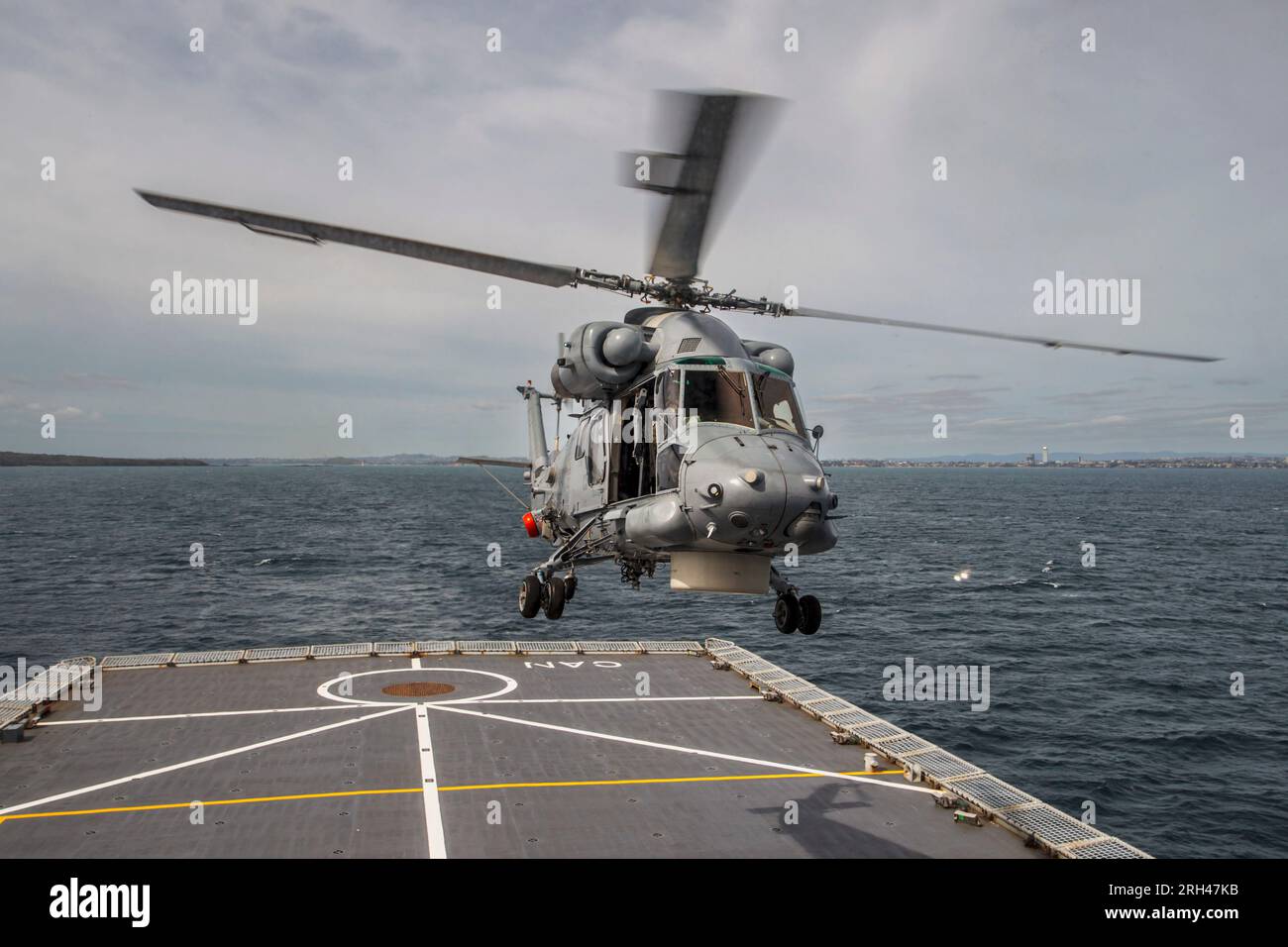 A Seasprite helicopter lands onboard HMNZS Canterbury whilst taking ...