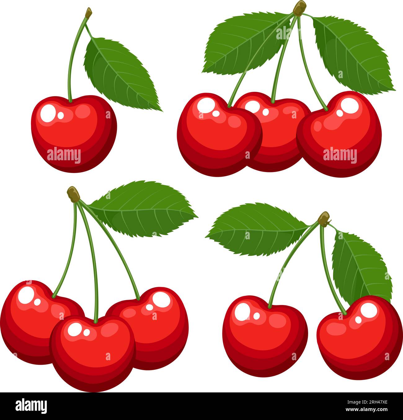 Cartoon cherries on white Stock Vector Image & Art - Alamy