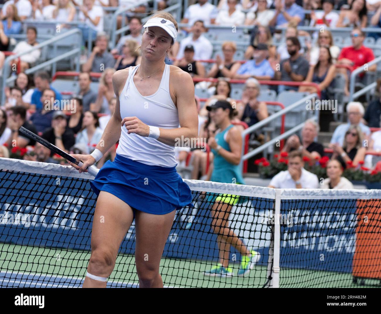 Montreal, Canada. 13th Aug, 2023. Liudmila Samsonova of Russia, reacts ...