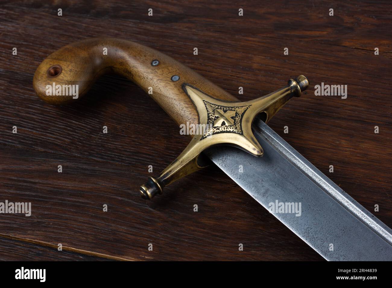 Ukraine Saber Sword on wooden deck, 17th century. Poland, Lithuania ...