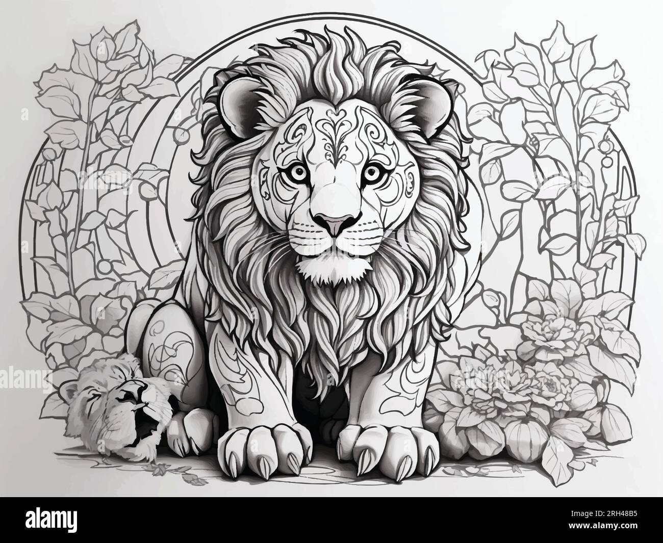 Lion Art graphic Vector illustration Stock Vector Image & Art - Alamy