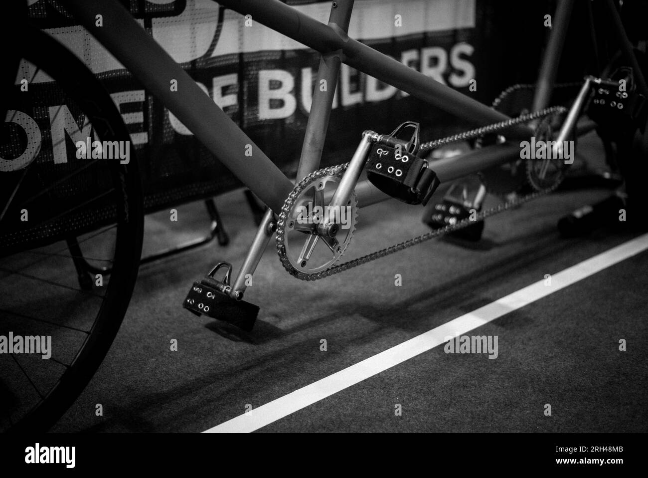 Handmade steel track tandem of Team USA at the Sir Chris Hoy velodrome ...
