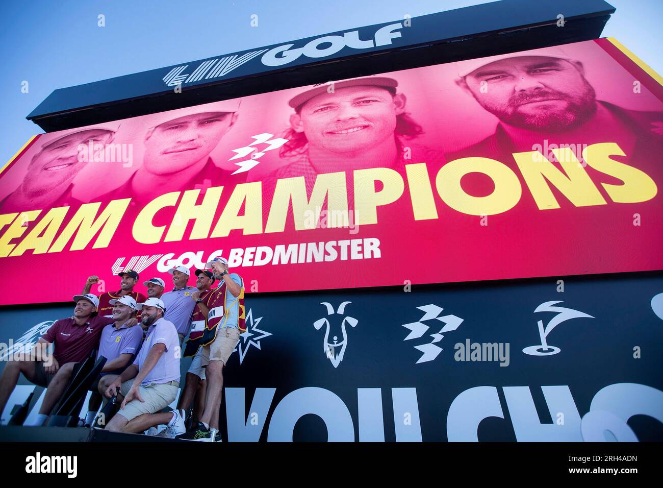 (Top L-R) Caddie Rance De Grussa, caddie Lance Bailey, Matt Jones ...