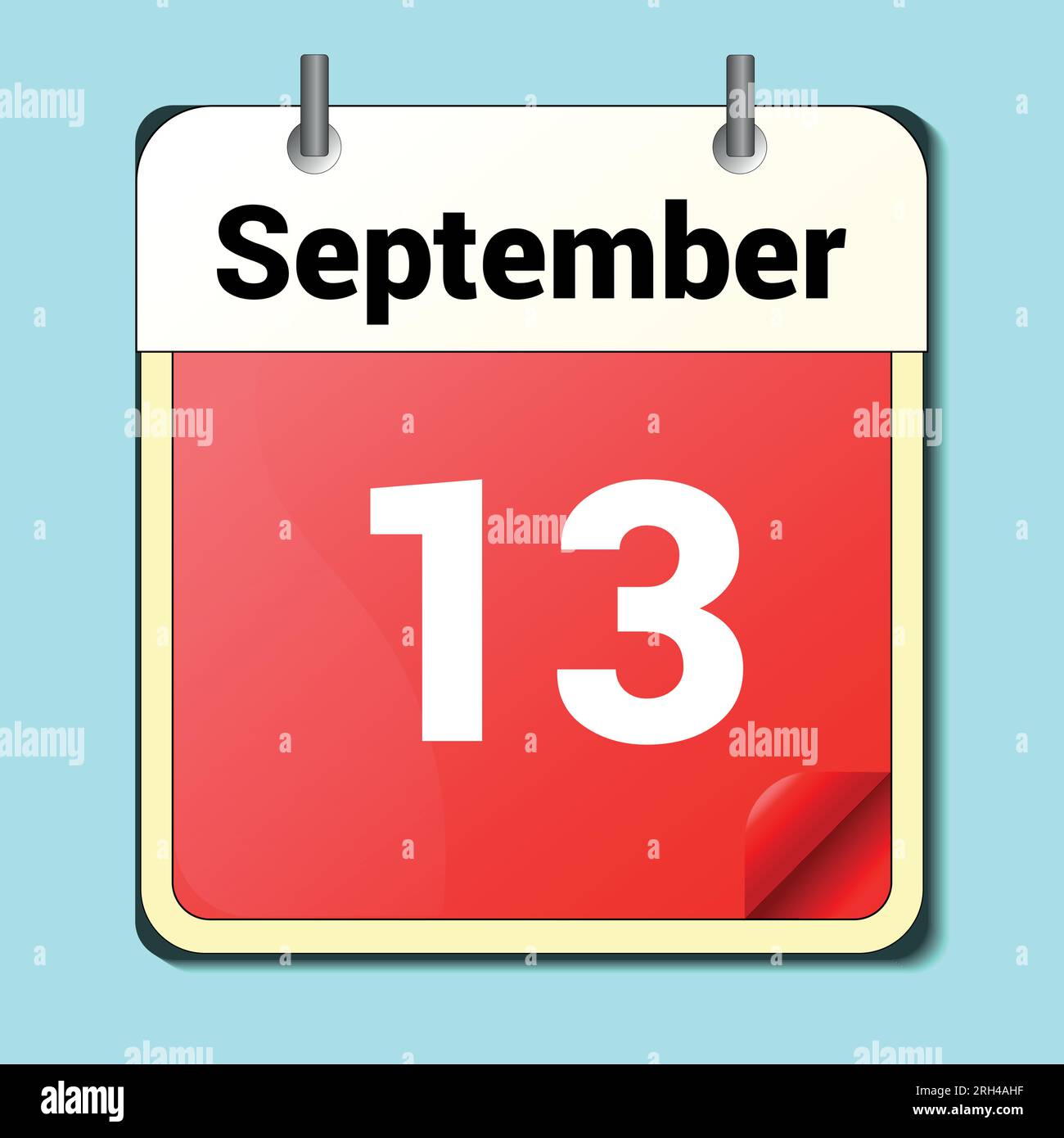 day on the calendar, vector image format, September 13 Stock Vector ...