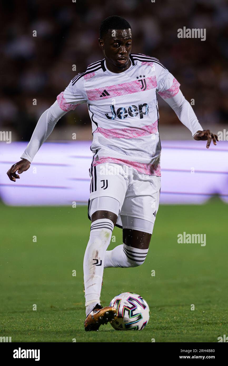 Timothy Weah of Juventus FC in action during the friendly football ...
