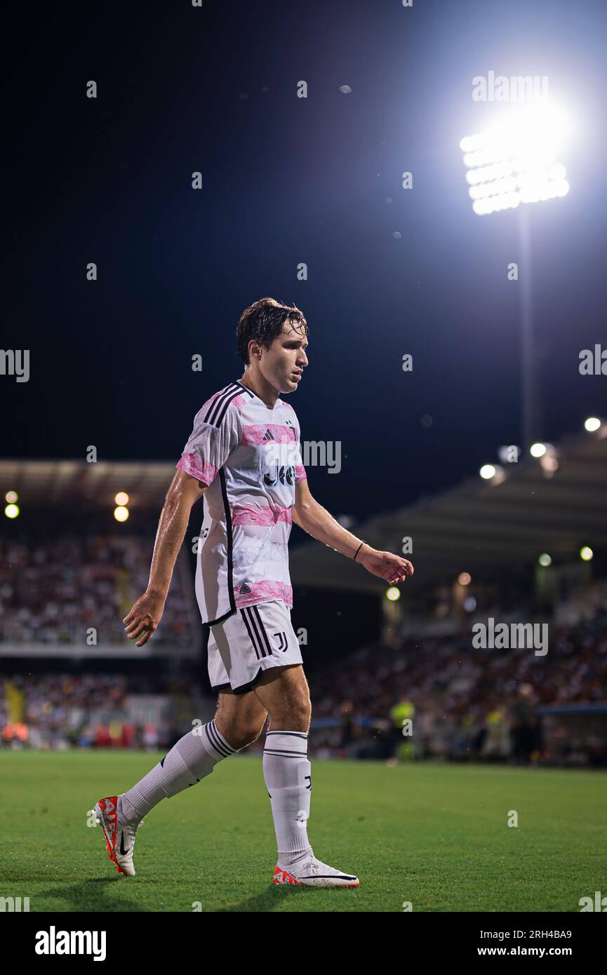 Federico Chiesa of Juventus FC looks on during the friendly football ...