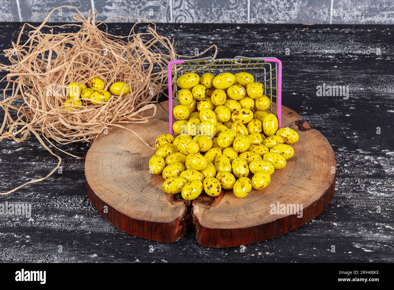Heap of sugared almonds and hazelnuts dragees in chocolate isolated on ...