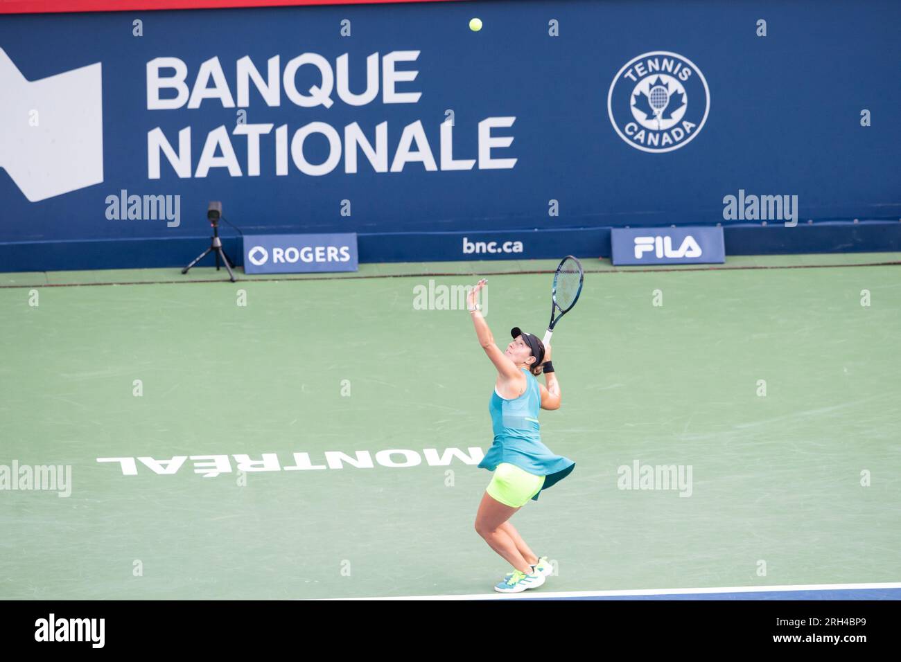Montreal, Quebec, Canada. August 13, 2023: Jessica Pegula (USA) serves ...
