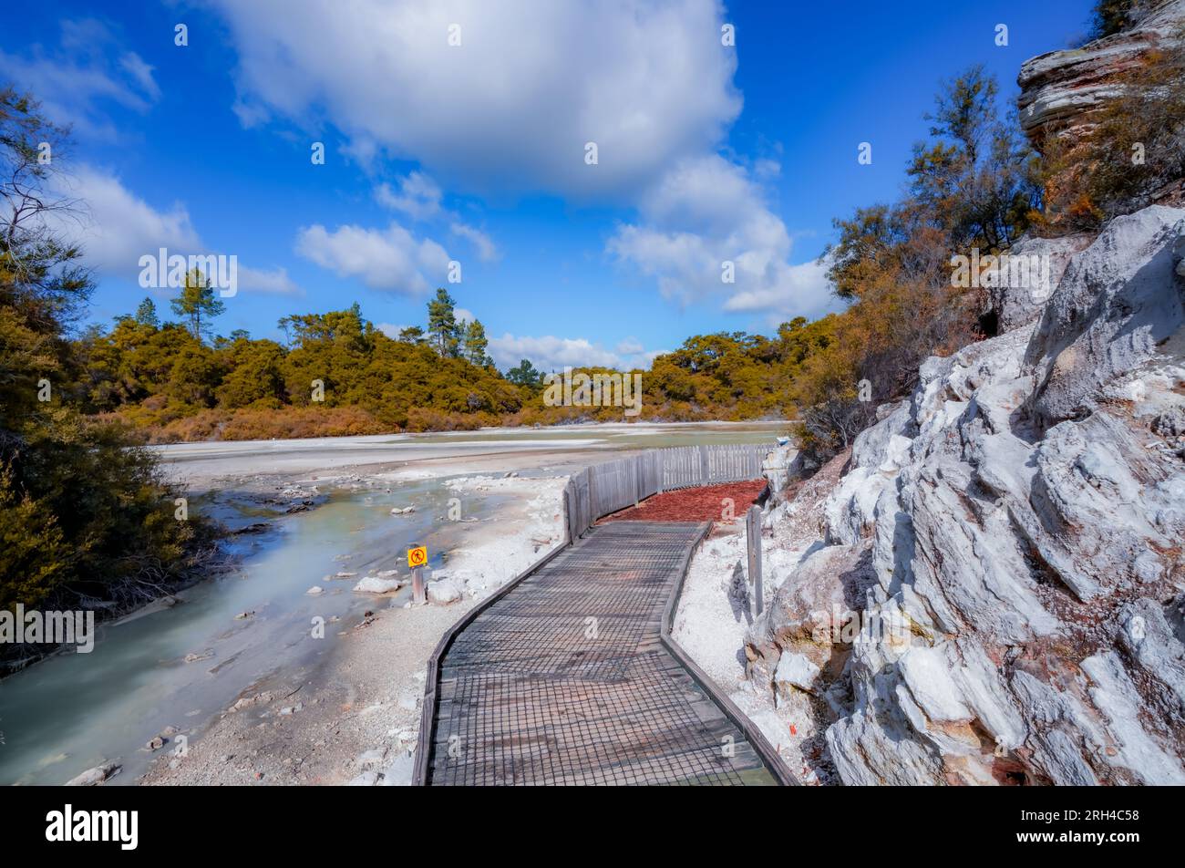 Amazing water color in Wai O Tapu Thermal Wonderland Stock Photo - Alamy