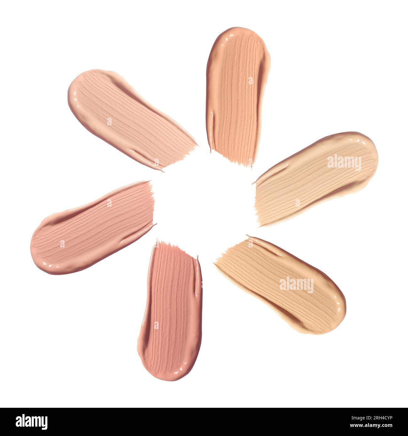 Set of foundation samples in different tones on white background Stock ...