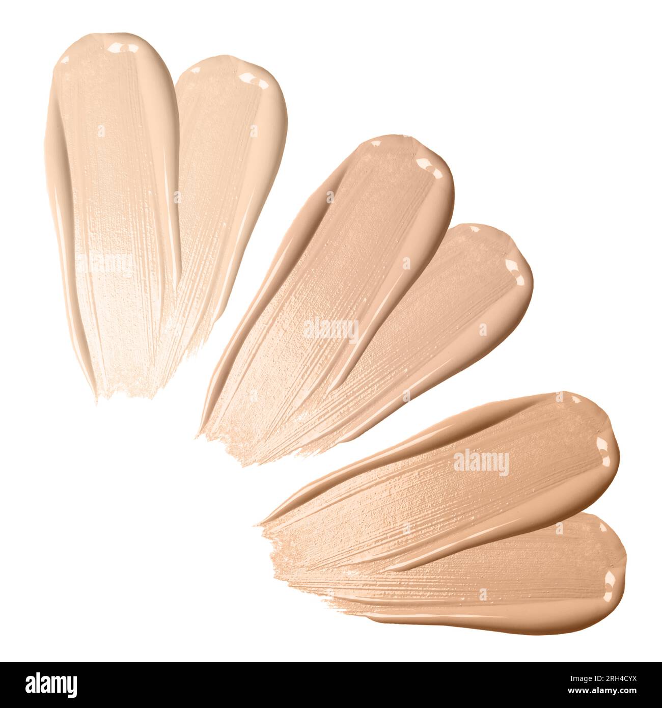 Set of foundation samples in different tones on white background Stock ...