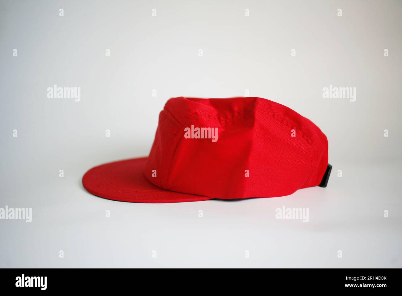 Side view of baseball cap isolated on white background. Snapback hat ...