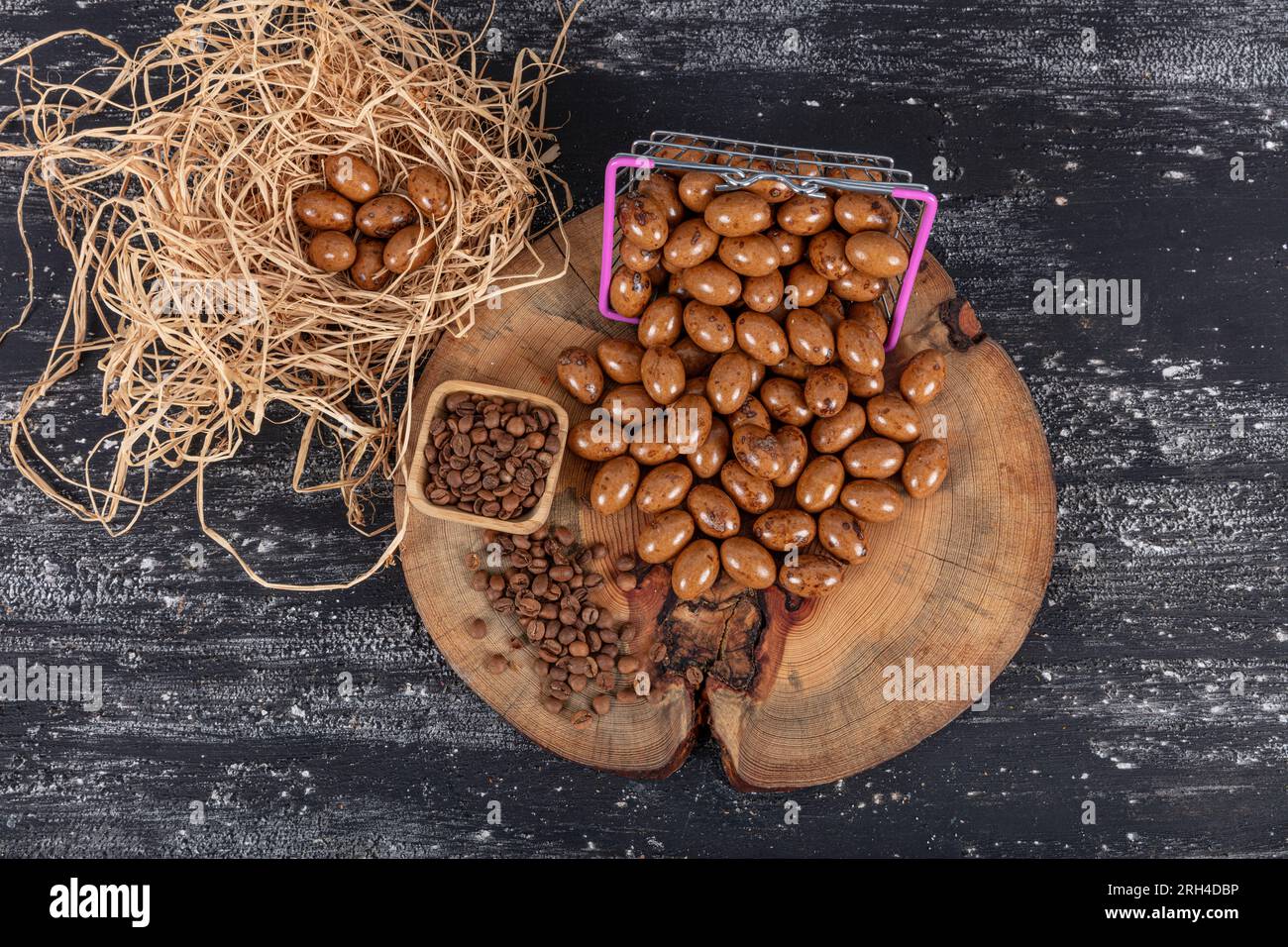Heap of sugared almonds and hazelnuts dragees in chocolate isolated on ...