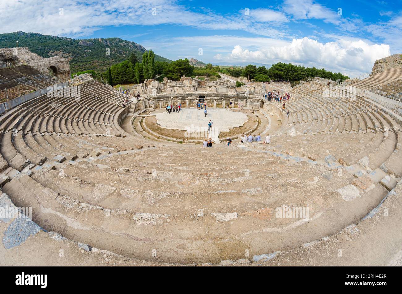 Ruins of the Ephesus ancient Greek amphitheater located in the Ephesus ...