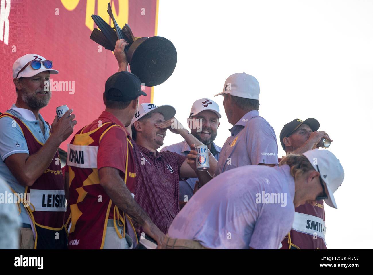 during the final round of LIV Golf Bedminster at the Trump National Golf Club on Sunday, August ...