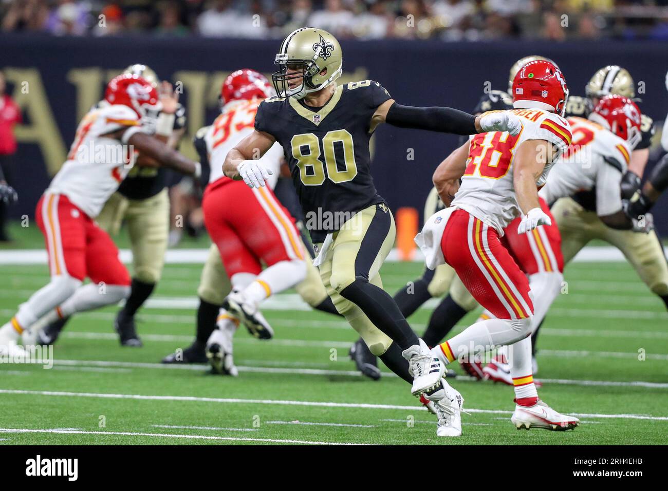 New Orleans, USA. August 13, 2023: New Orleans Saints tight end .Jimmy ...