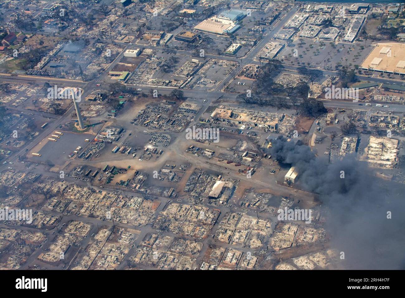 Lahaina, Maui, Hawaii, USA. 12th Aug, 2023. Aerial of decimated city of ...