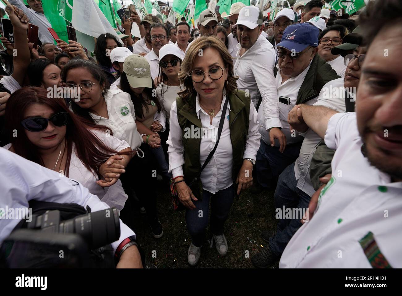Sandra Torres, presidential candidate of the UNE party, arrives for a ...