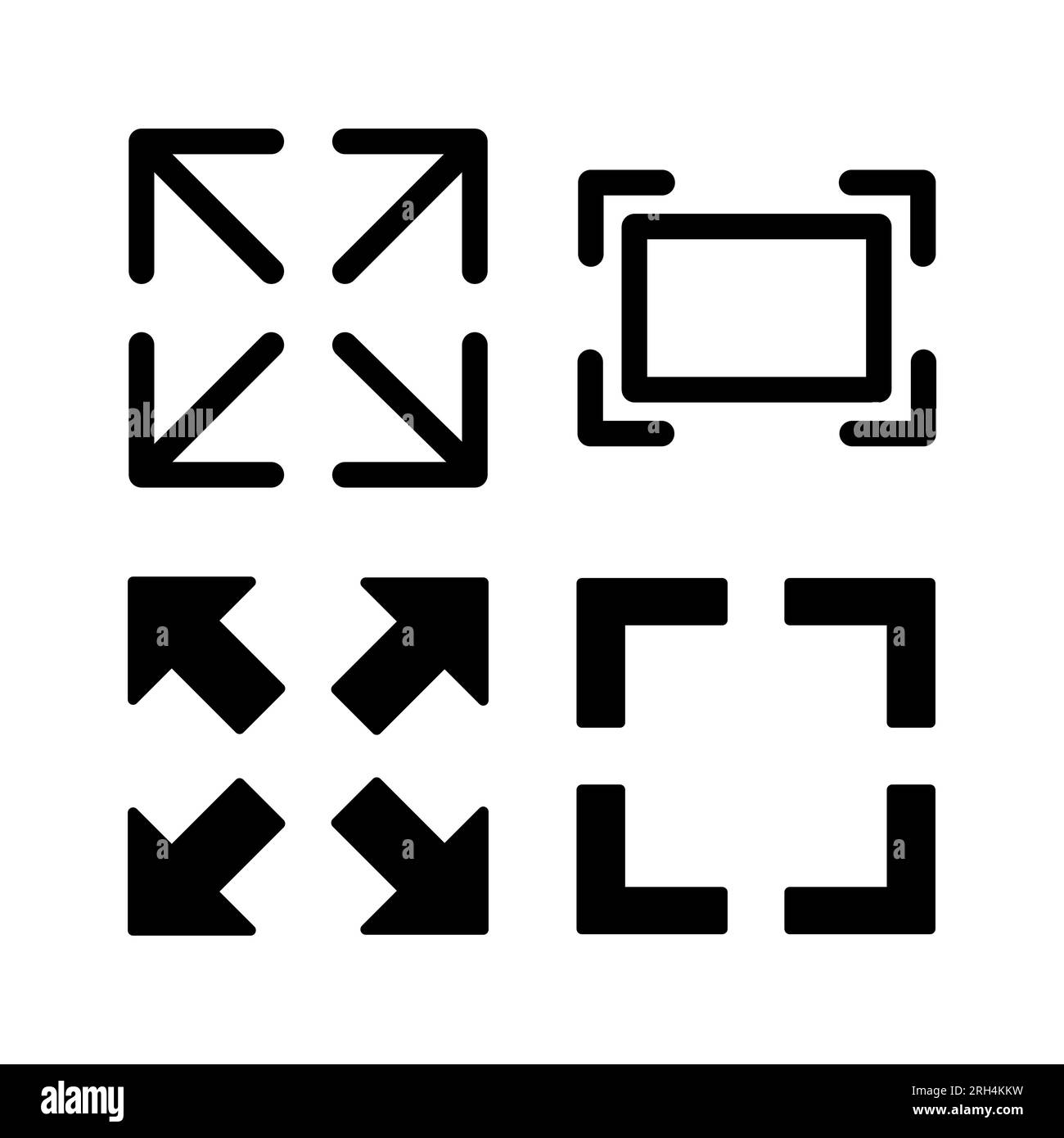 Expand menu icon vector vectors Black and White Stock Photos & Images ...