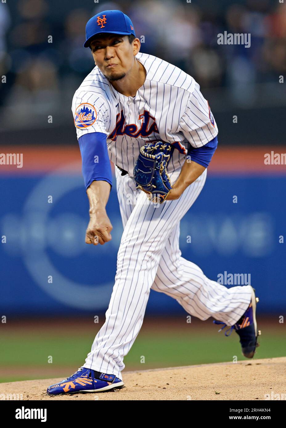 New York Mets pitcher Kodai Senga, of Japan, throws against the Atlanta ...
