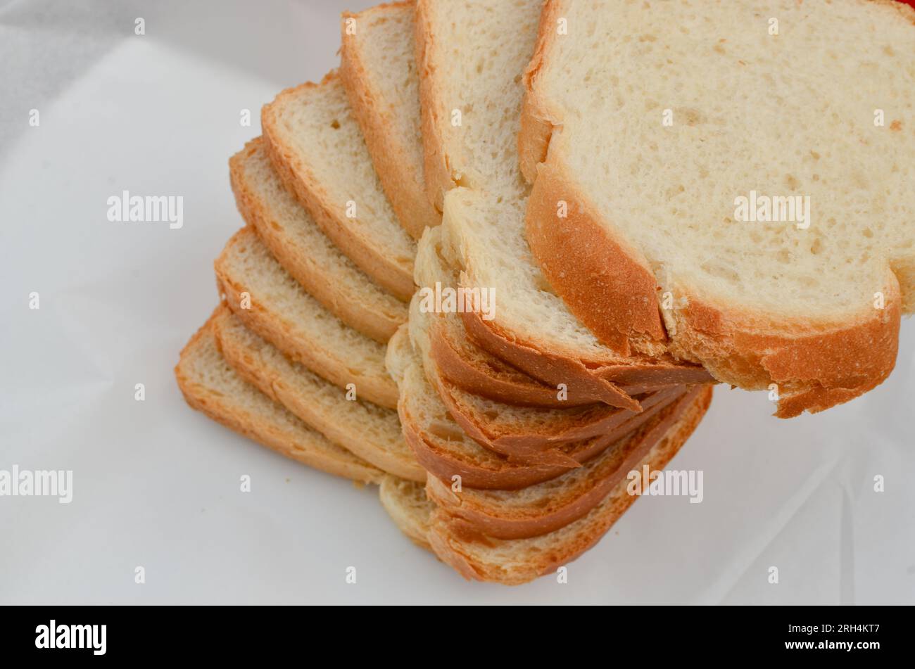 Close up of delicious traditional bread, also known as sliced bread ...