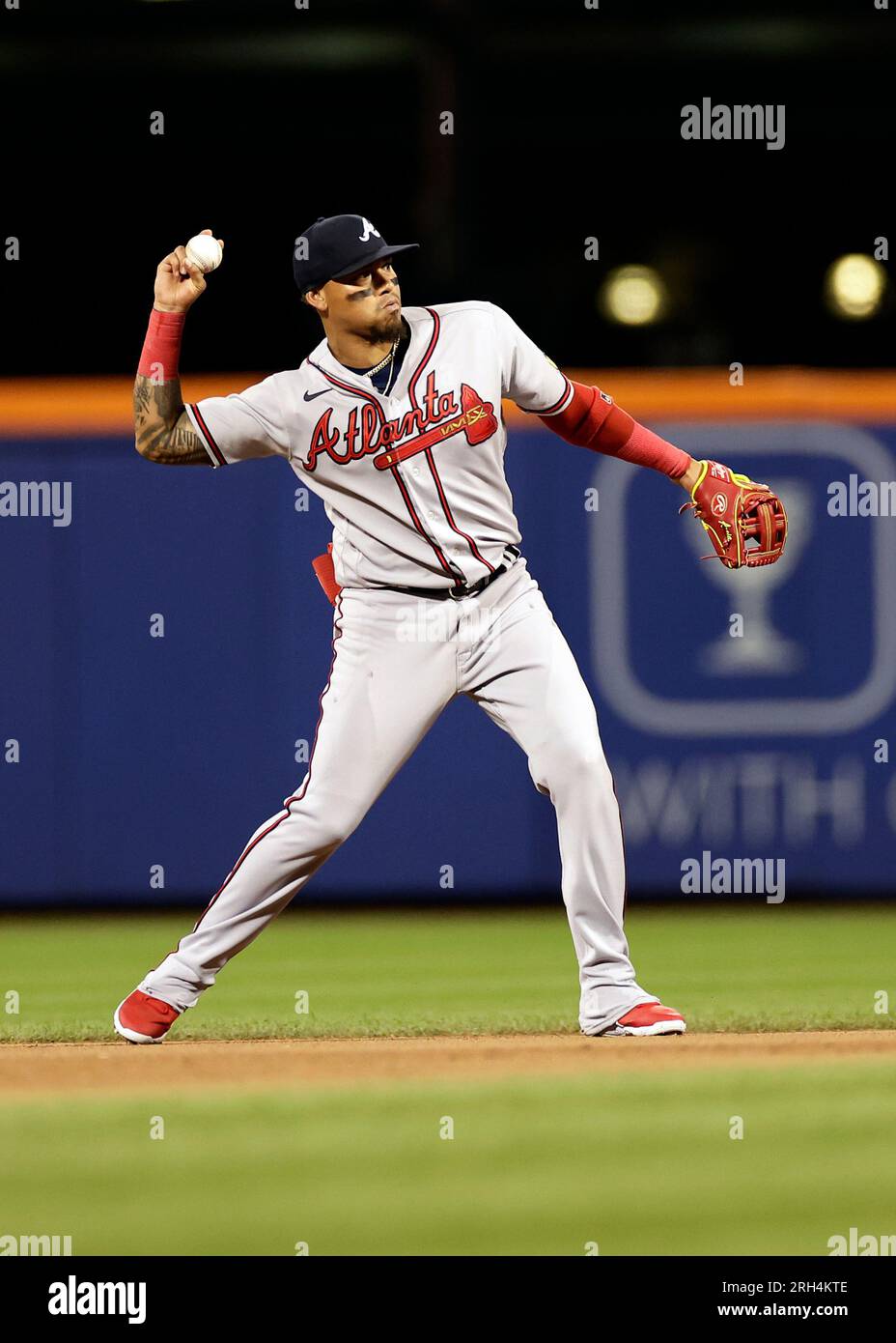 Atlanta Braves shortstop Orlando Arcia (11) in action against the New ...