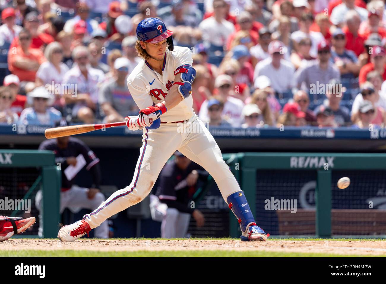 Philadelphia Phillies' Alec Bohm (28) in action during a baseball game ...